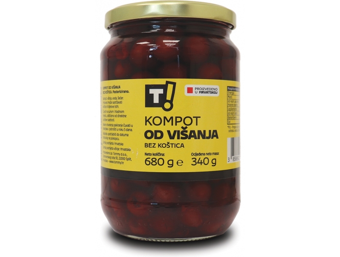 T! Kompot bez koštica Višnja 680 g - Tommy - Dućan na dlanu!