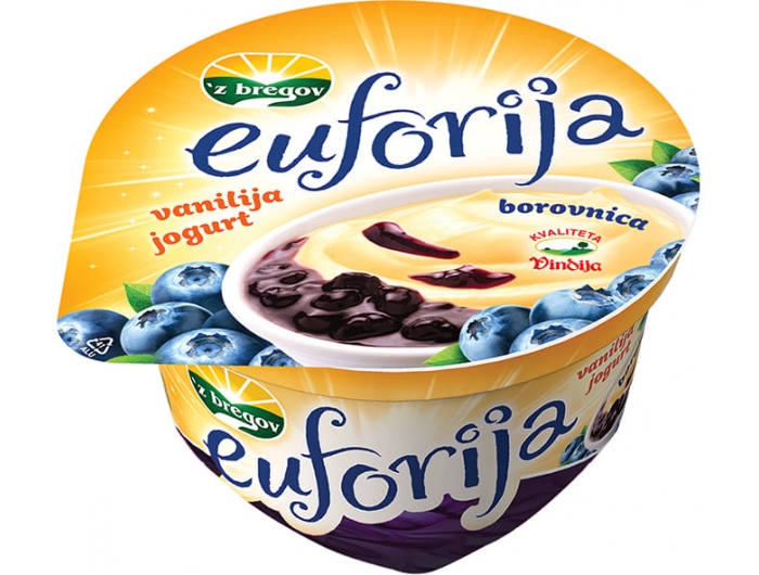 Z bregov Euforija yogurt gusto vaniglia-mirtillo 150 g - Tommy - Dućan ...