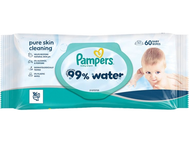 Pampers 99% water wet wipes 60/1 | Tommy