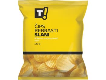 T! čips rebrasti slani 130 g | Tommy